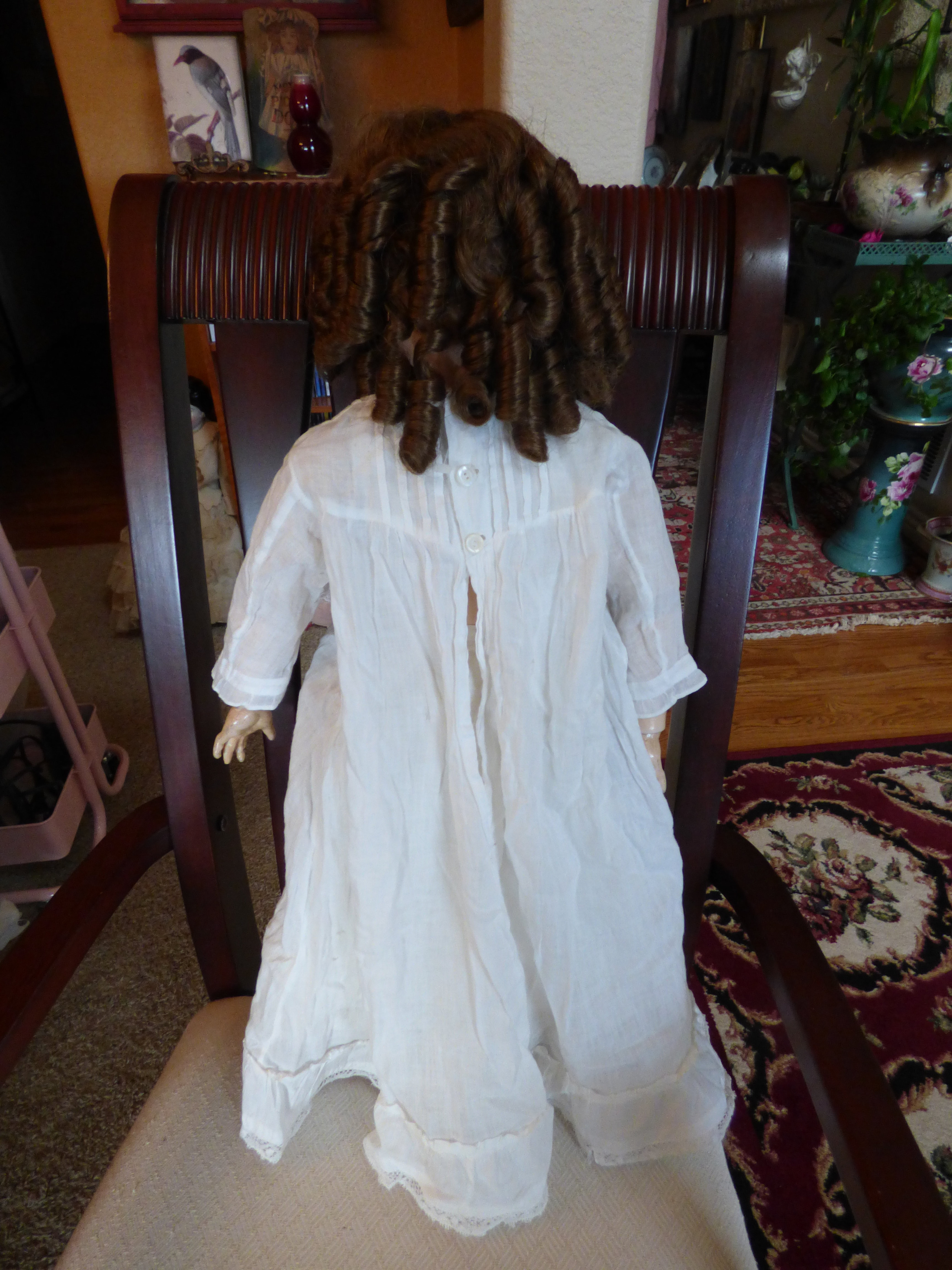 Antique German Bisque Head Doll Queen Louise 25" AM/Wolf Compo Body ...