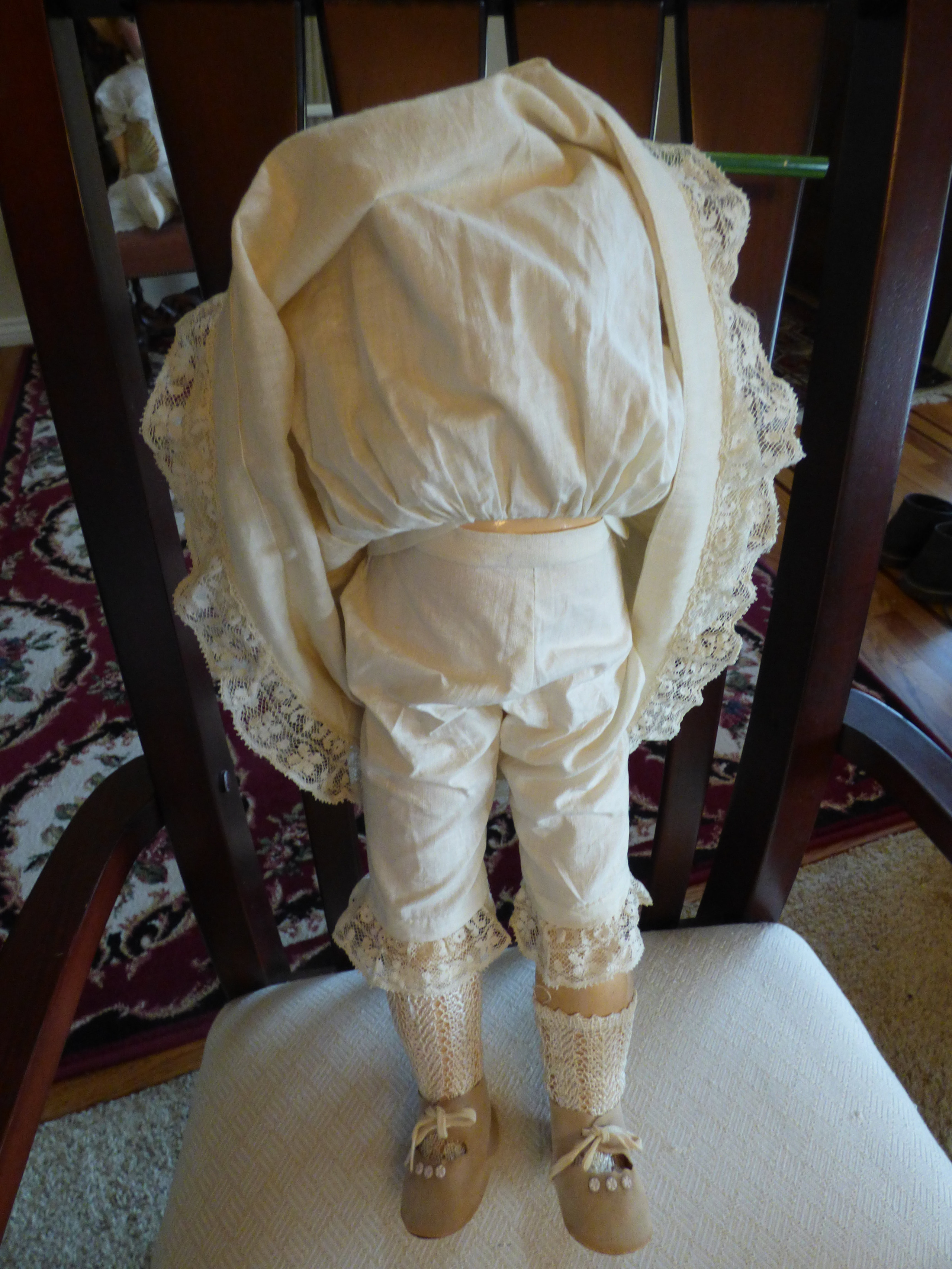 Antique German Bisque Head Doll Queen Louise 25" AM/Wolf Compo Body ...